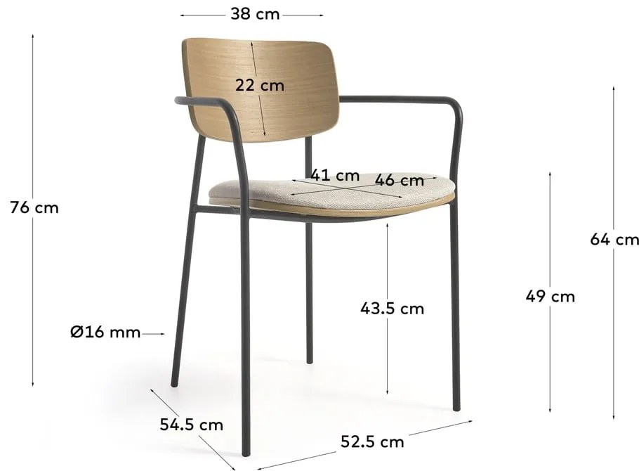 Jídelní židle v černo-přírodní barvě Maureen – Kave Home