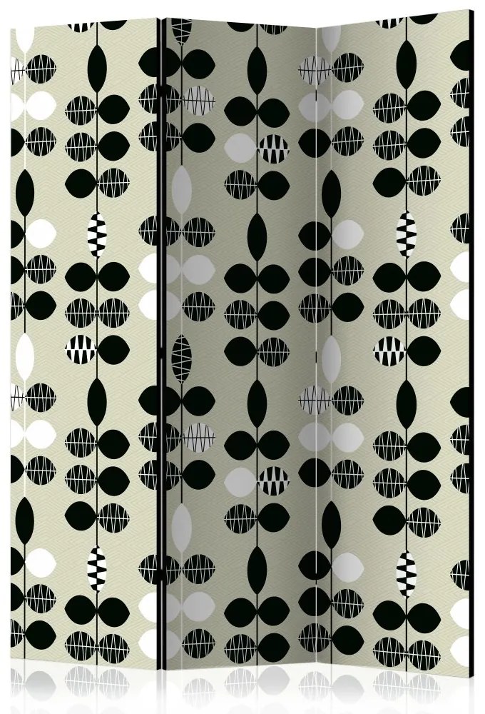 Paraván Black and White Dots Dekorhome 135x172 cm (3-dílný)