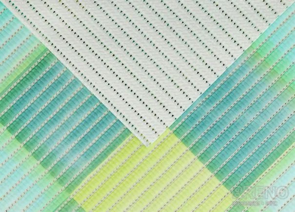 Breno Koupelnová pěnová předložka SOFTY-TEX 79844 zelené dlaždice, šíře 65 cm, Vícebarevné