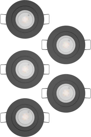Eglo 902266 -SADA 5x LED Podhledové bodové svítidlo BARRANCO LED/4,8W/230V černá