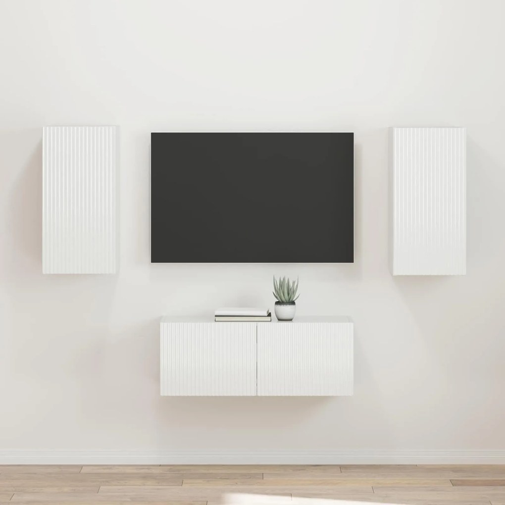 Sestava TV skříněk 2 ks Vysoce lesklá bílá Kompozitní dřevo 3408965