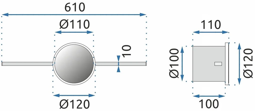 Toolight - LED nástěnná lampa nad zrcadlo 60CM APP849-1W, černá, OSW-07881