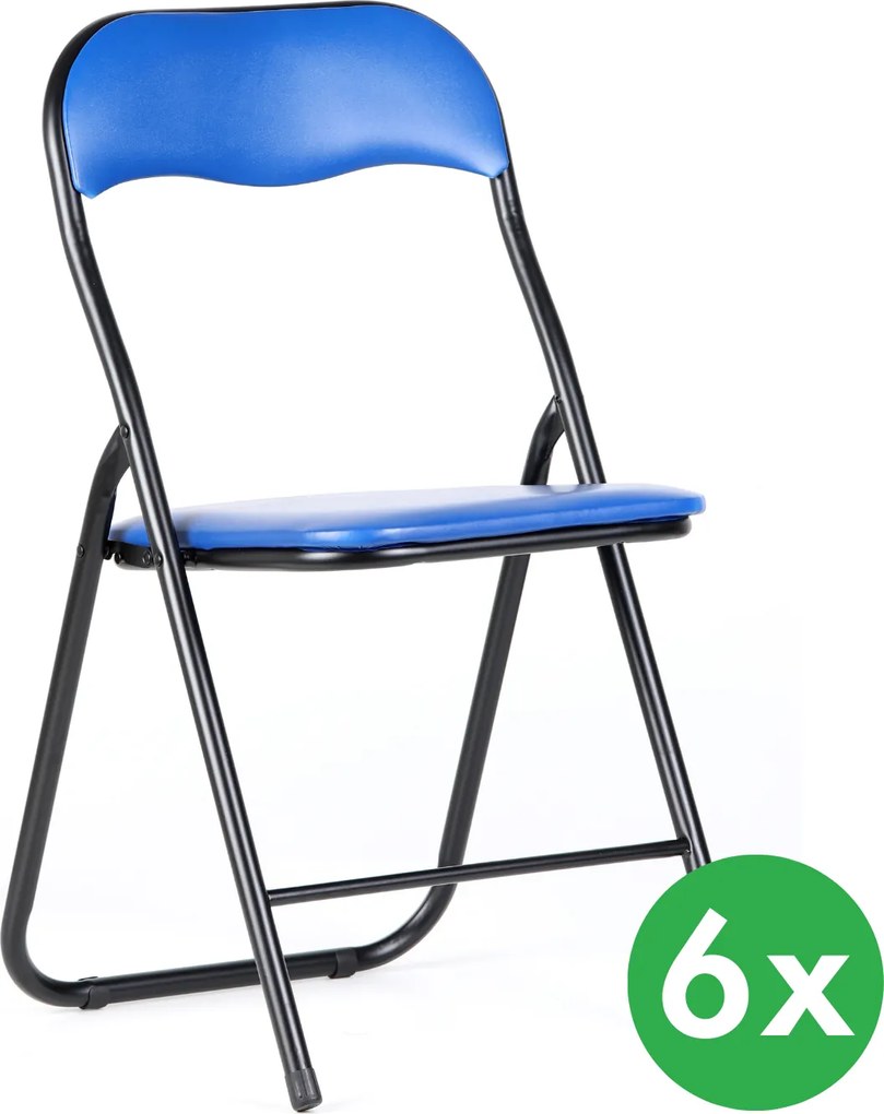 Skládací konferenční židle BRIEFING, 6 ks, modrá