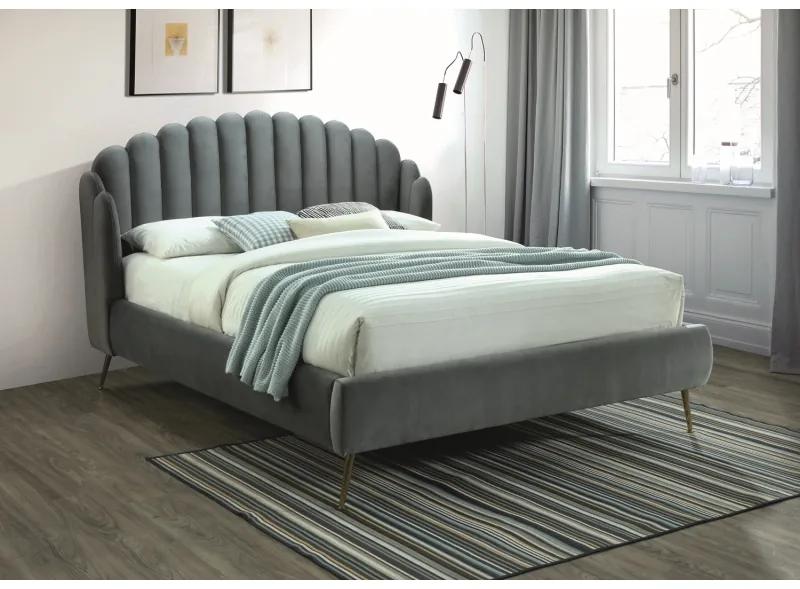 Čalouněná postel CALABRIA VELVET 160 x 200 cm šedá Matrace: Matrace Coco Maxi 23 cm