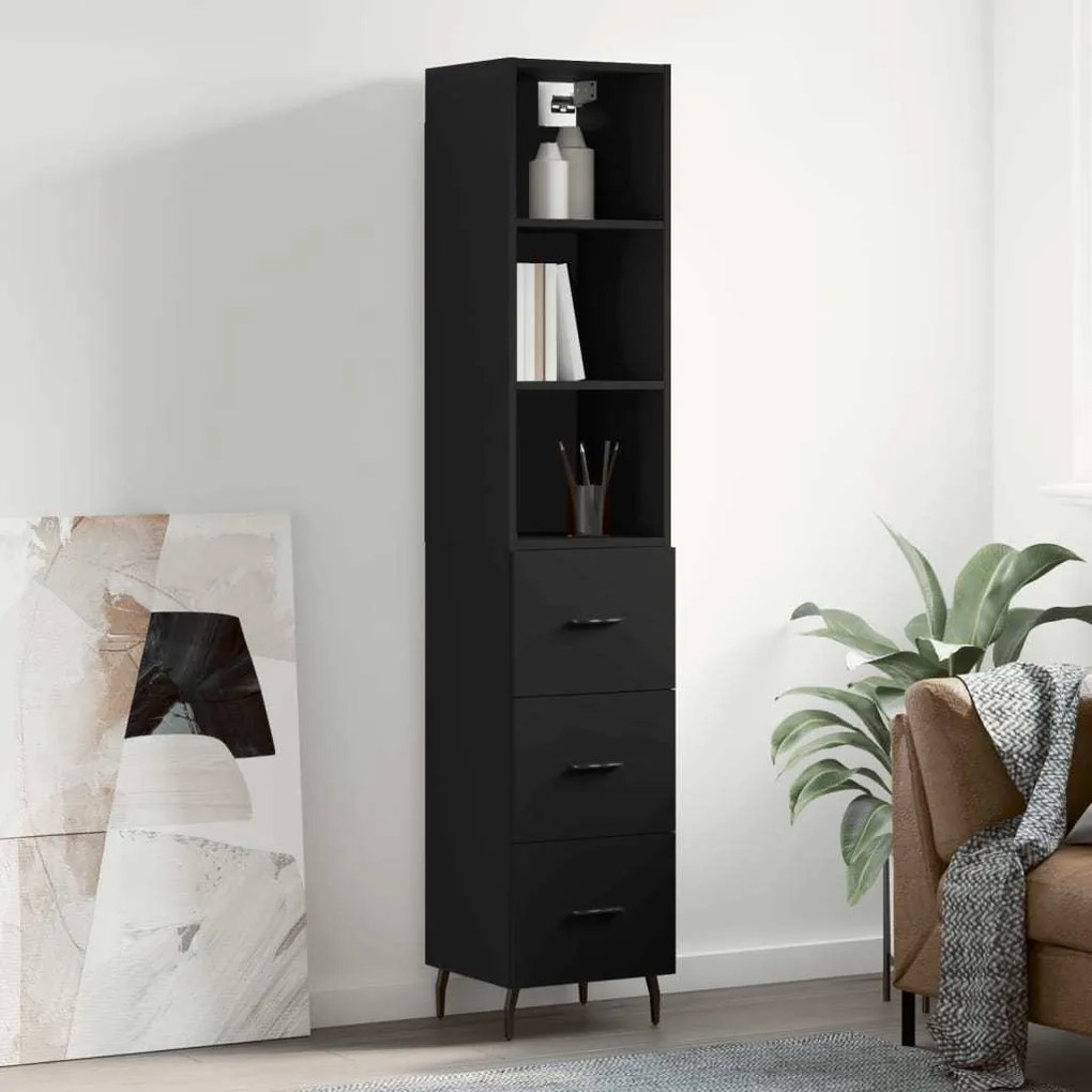 vidaXL Skříň highboard 34,5 x 34 x 180 cm kompozitní dřevo [3189721] Barva: Betonová šedá