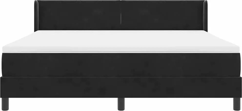 Postel s boxspringem s čelo Černý 200 x 180 cm samet 3341536