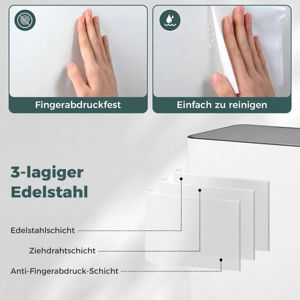 Costway 60 L kuchyňský odpadkový koš z nerezové oceli s pedálem a měkkým