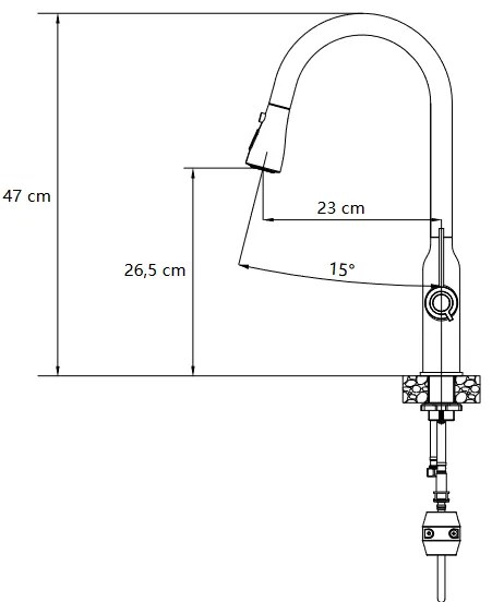 Kuchyňská dřezová baterie QUADRON JESSICA Q LINE s vytahovací sprchou v měděné barvě