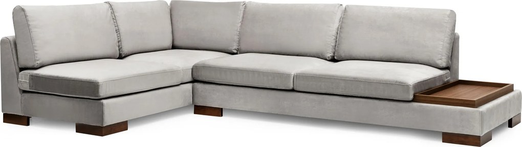 Hanah Home Rohová pohovka TULIP 313cm světle šedá levý roh s pufem 560ARE1156