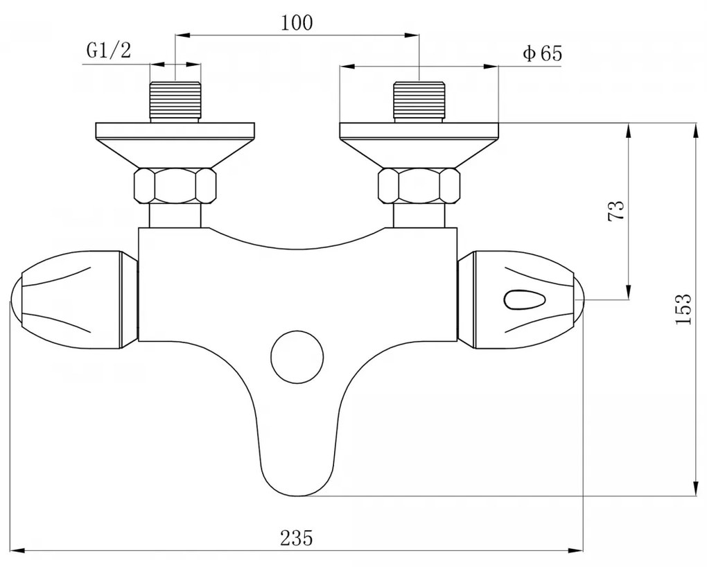 Baterie termostatická vanová, chrom