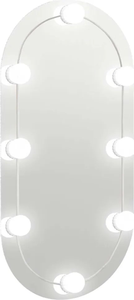 Zrcadlo s LED světly 80 x 40 cm sklo oválné 3102975