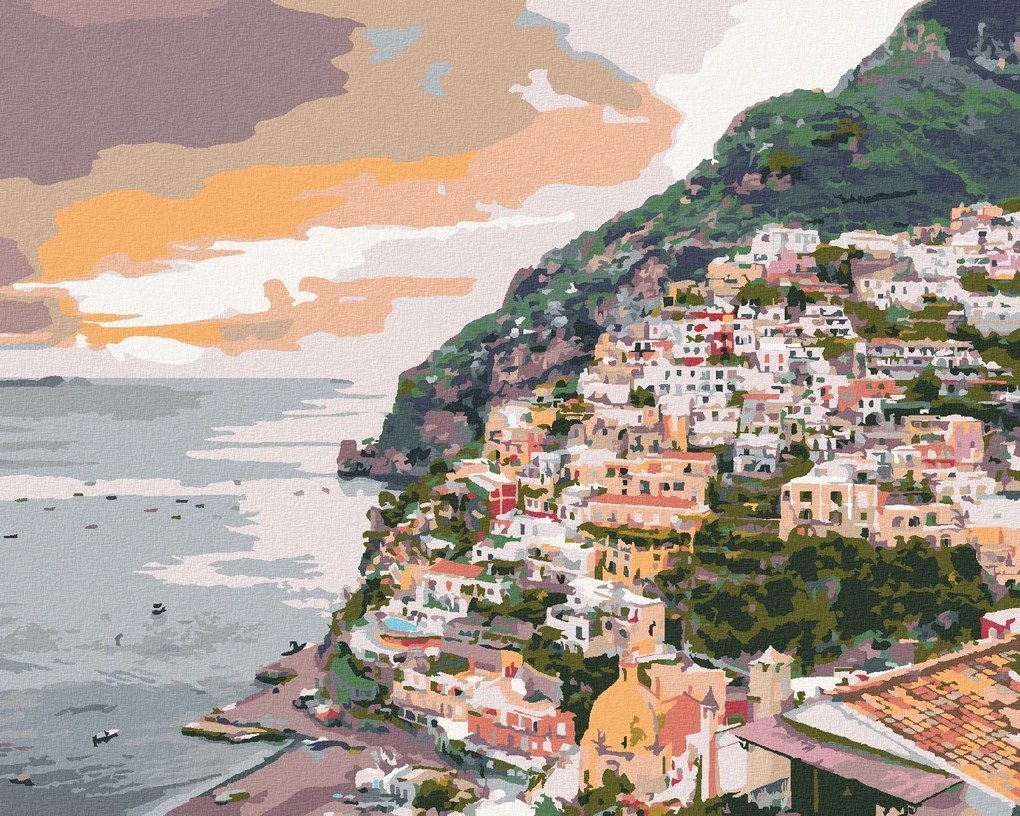 zuty zuty - malování podle čísel - positano itálie (ted davis), 80x100 cm, plátno