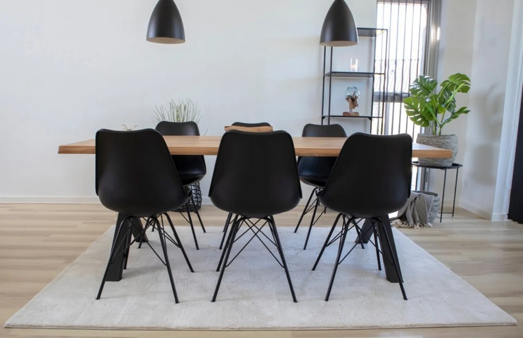 Jídelní židle Nordic Living Marcus, černá/černá
