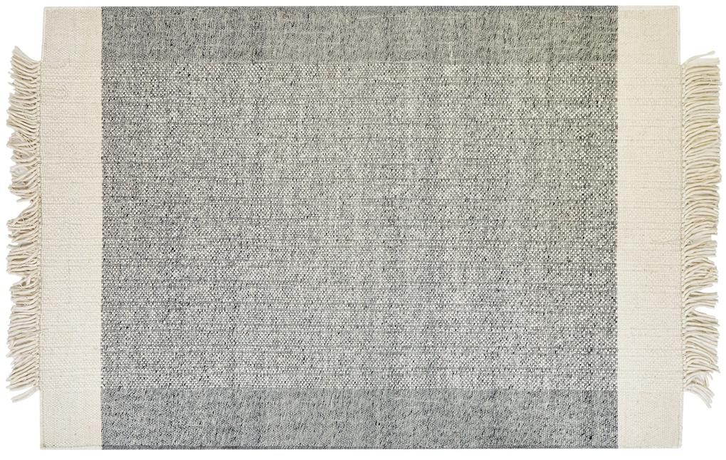 Vlněný koberec 160 x 230 cm šedý/krémově bílý TATLISU Beliani