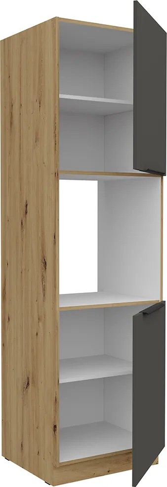 ARIA pa | vysoká skříňka 60 DP-210 2F na vestavnou troubu | 60 cm | ANTI FINGERPRINT povrch | artisan/šedá grafit