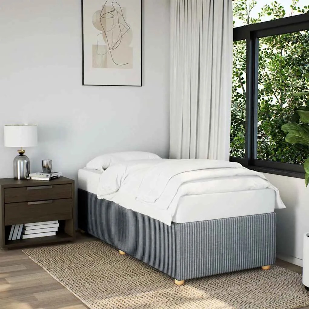 Rám postele bez matrace světle šedá 90 x 190 cm textil 3284900