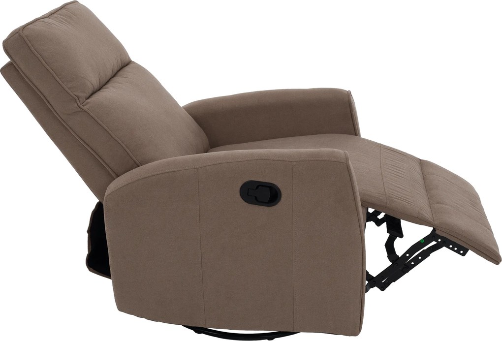 Relaxační otočné křeslo, šedohnědá Taupe, MEKENZI