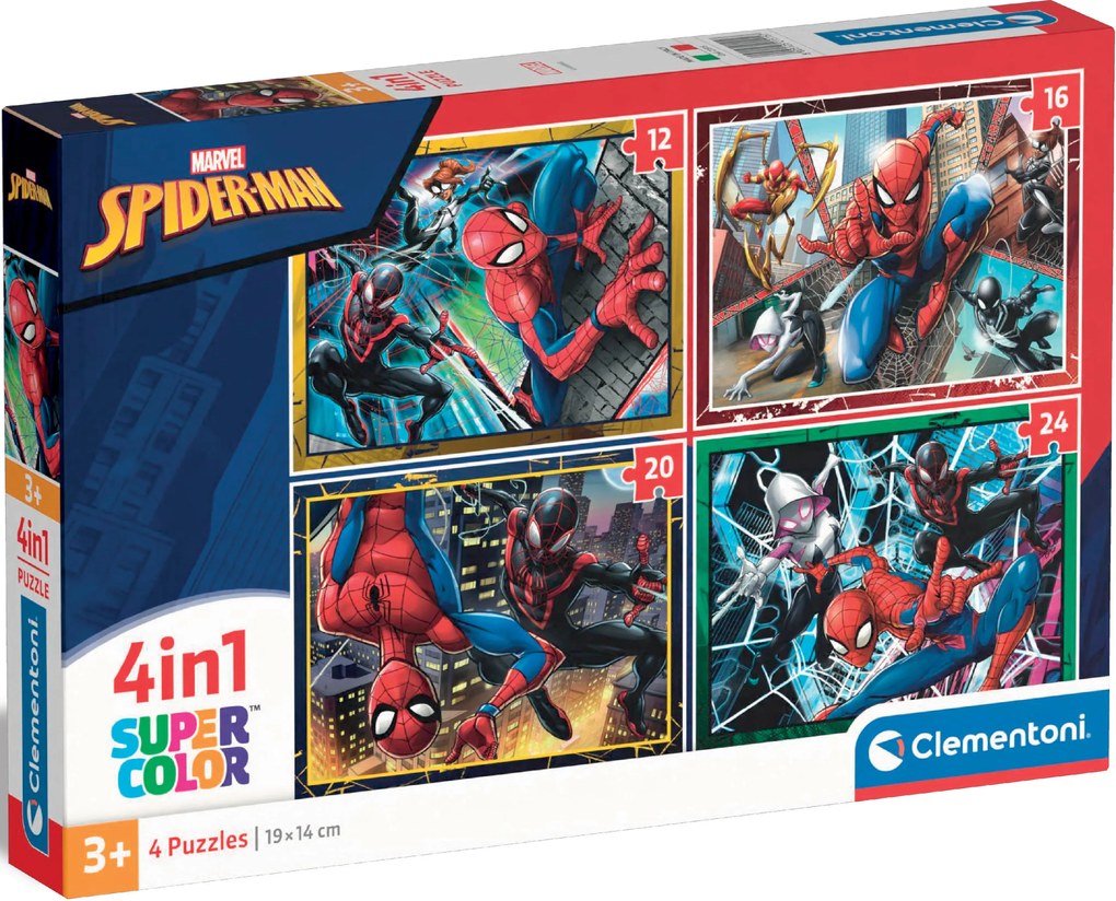Clementoni - Puzzle 4v1 Marvel Spider-Man (12+16+20+24 dílků)