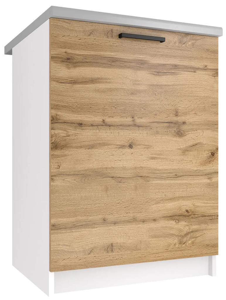 Kuchyňská skříňka Belini spodní 60 cm dub wotan s pracovní deskou  TOR SD60/0/WT/DW/0/B1/