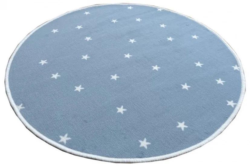 Vopi | Kusový koberec Hvězdička modrá - Kulatý průměr 120 cm