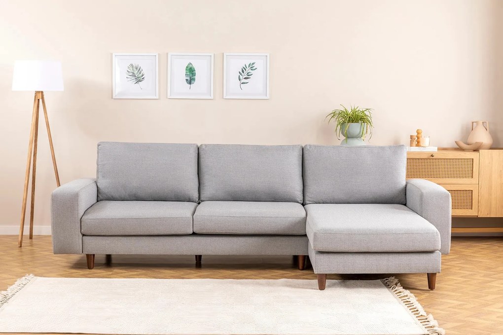 Hanah Home Rohová pohovka BERLIN světle šedá pravá