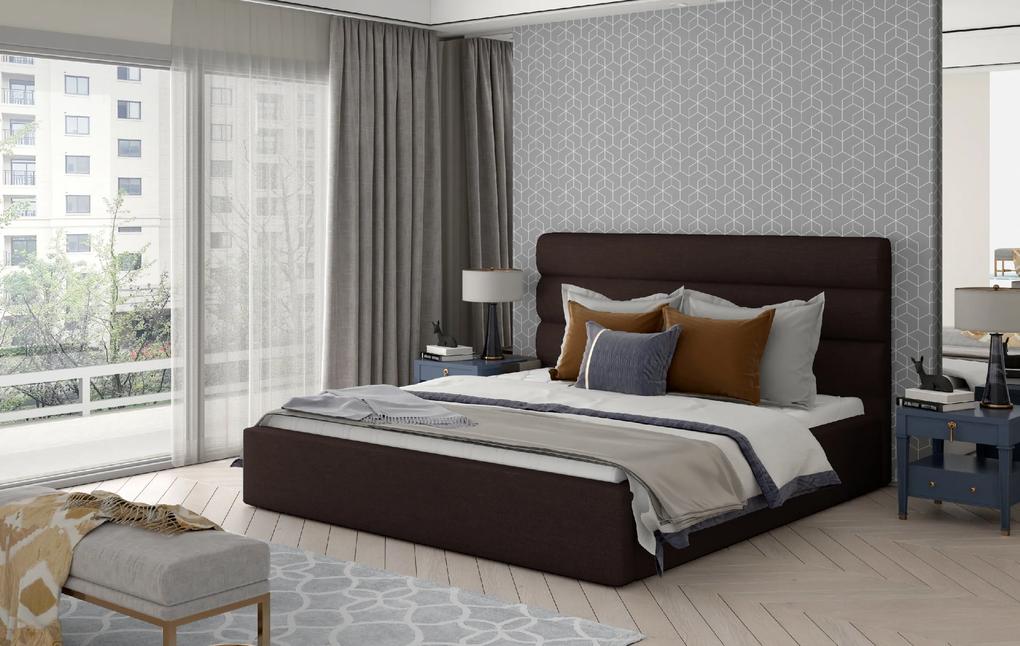 Eltap Čalouněná postel Caramel s úložným prostorem Materiál a barva potahu: Soft 11 - černá, Rozměry (cm): 160x200
