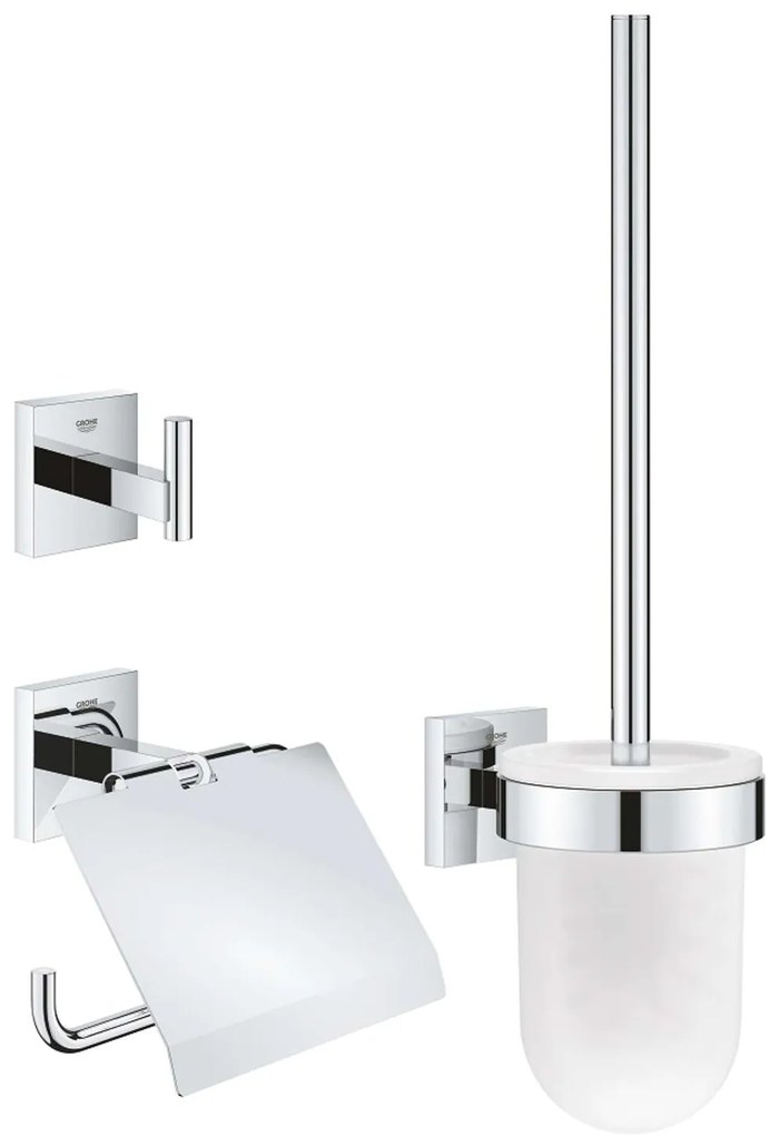 Grohe QuickFix Start Cube - Set doplňků pro toaletu 3 v 1, chrom 41123000