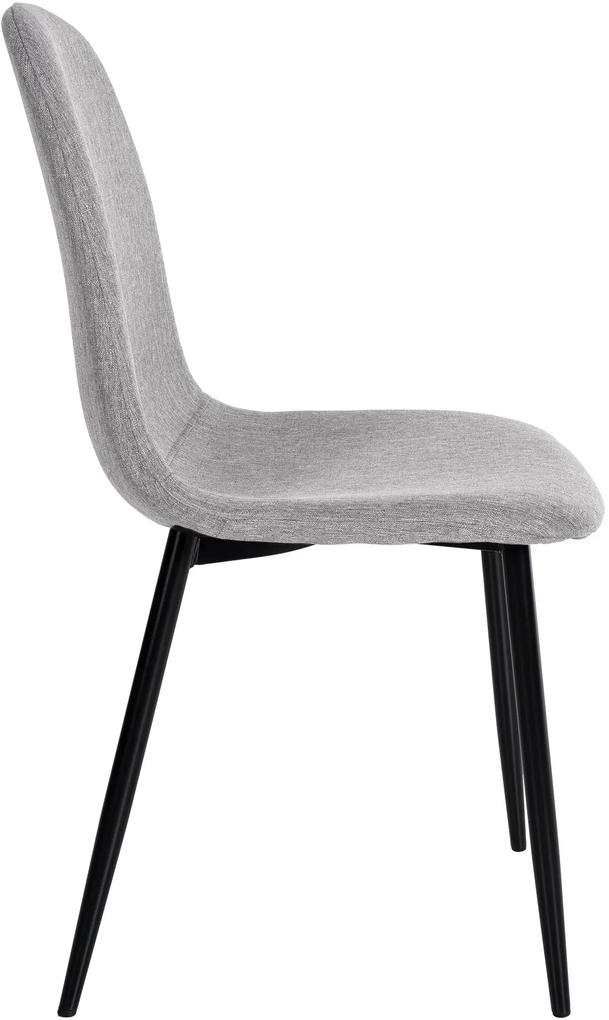 Jídelní židle Shipley - 4 ks - látkové čalounění | světle šedé