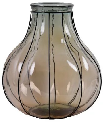 San Miguel VIDRIOS SAN MIGUEL !RECYCLED GLASS! Váza z recyklovaného skla "FUSION", 38 cm lahvově hnědá