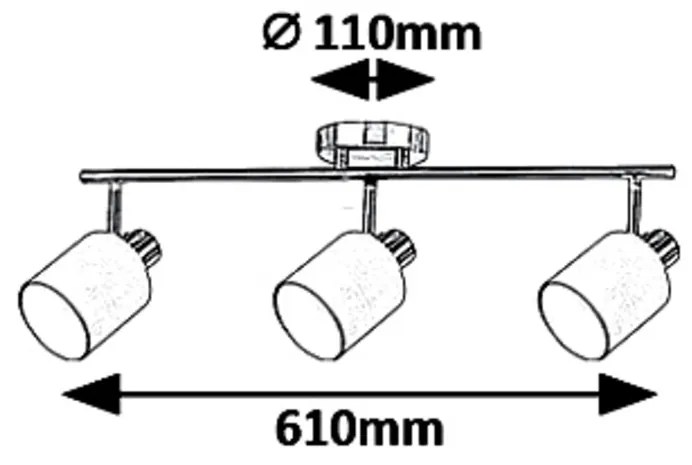 Rabalux NATINA stropní bodové svítidlo max. 3x25W | E14 | IP20 - chrom