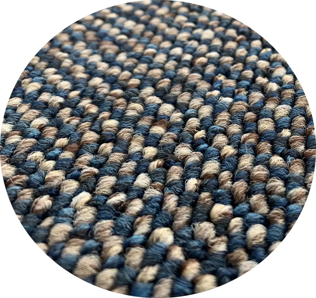 Vopi koberce Kusový kruhový koberec Porto modrý - 400x400 (průměr) kruh cm
