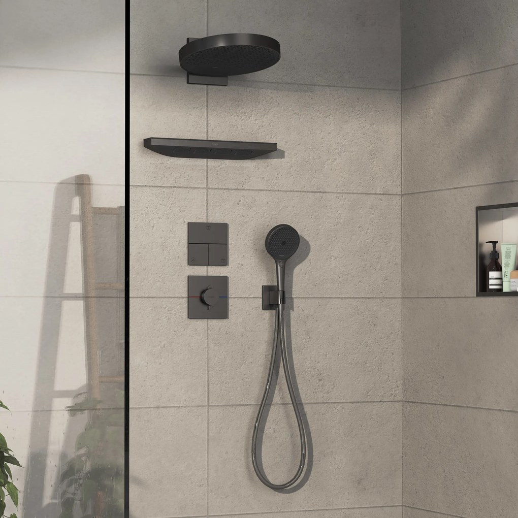 Hansgrohe ShowerSelect Comfort E, termostat pod omítku, kartáčovaný černý chrom, HAN-15574340