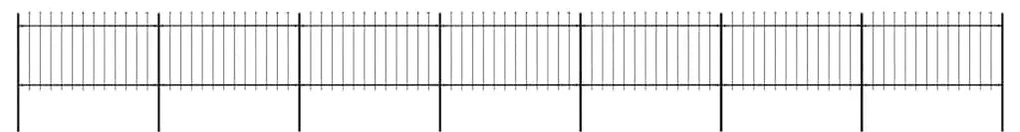 Zahradní plot s kopím nahoře ocelový 1172 x 100 cm černý 277617