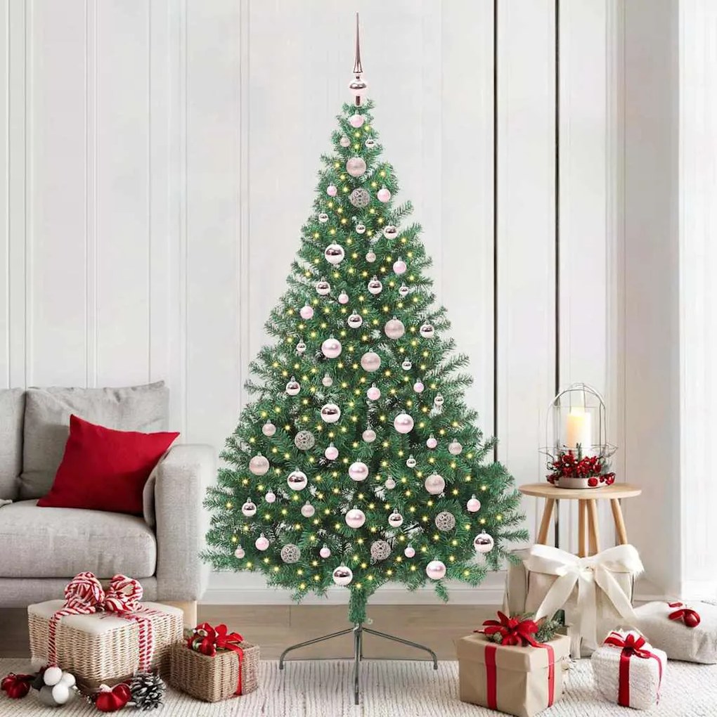 Umělý osvětlený vánoční stromeček Zelená 210 cm PVC 3397026