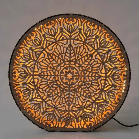 LED noční lampa Mandala – dřevěná dekorace domova| SENTOP LED0604