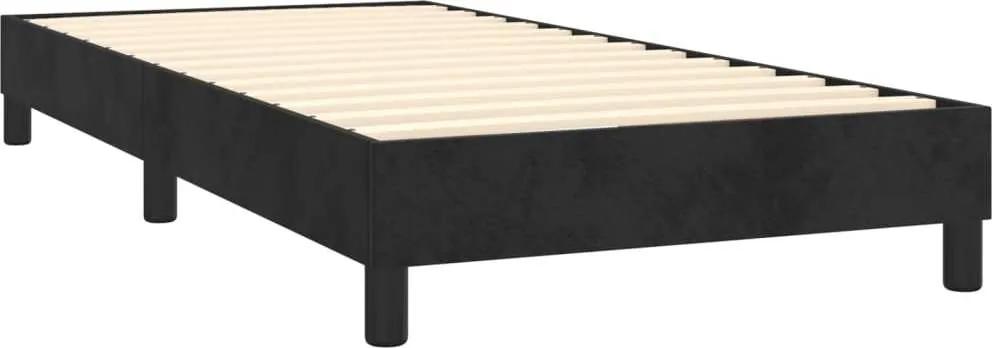 vidaXL Box spring postel s matrací a LED 100x200 cm samet [3134389] Barva: Tmavě zelená