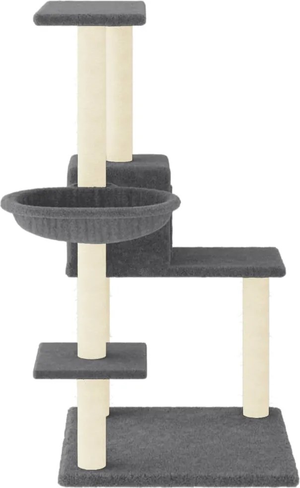 Škrabadlo pro kočky se sisalovými sloupky tmavě šedé 95 cm 172075