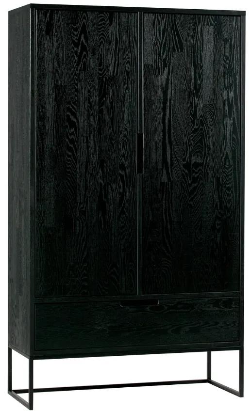 OnaDnes -20% Hoorns Černá masivní skříň Frax 85 cm