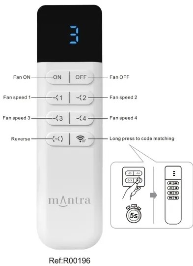 Mantra 3F ventilátor do kolejnice s DO 12W, bílá, průměr 84cm