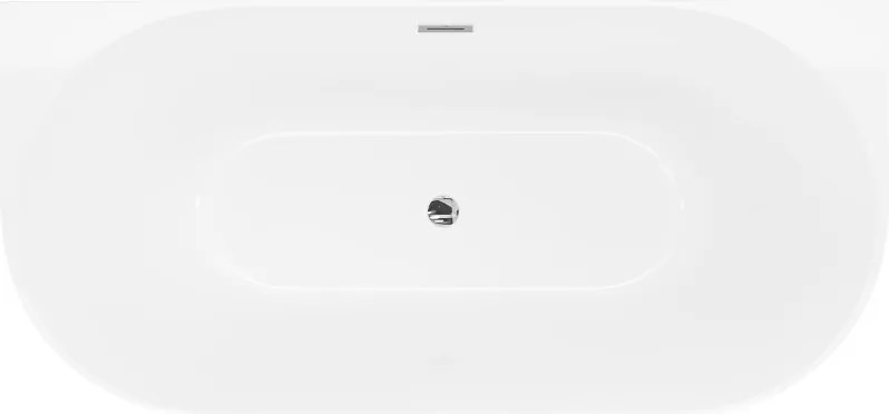 Mexen Oval Slim volně stojící vana u zdi 170 x 80 cm, bílá, přepad chrom - 52661708000-01