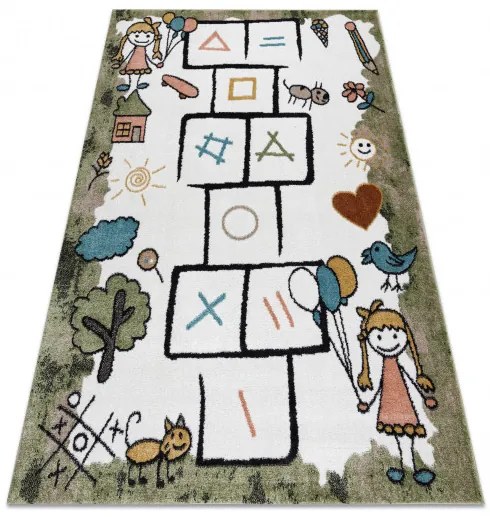 Dywany Łuszczów, Dětský kusový koberec Fun Hop green, 160x220, vícebarevná, dětský pokoj
