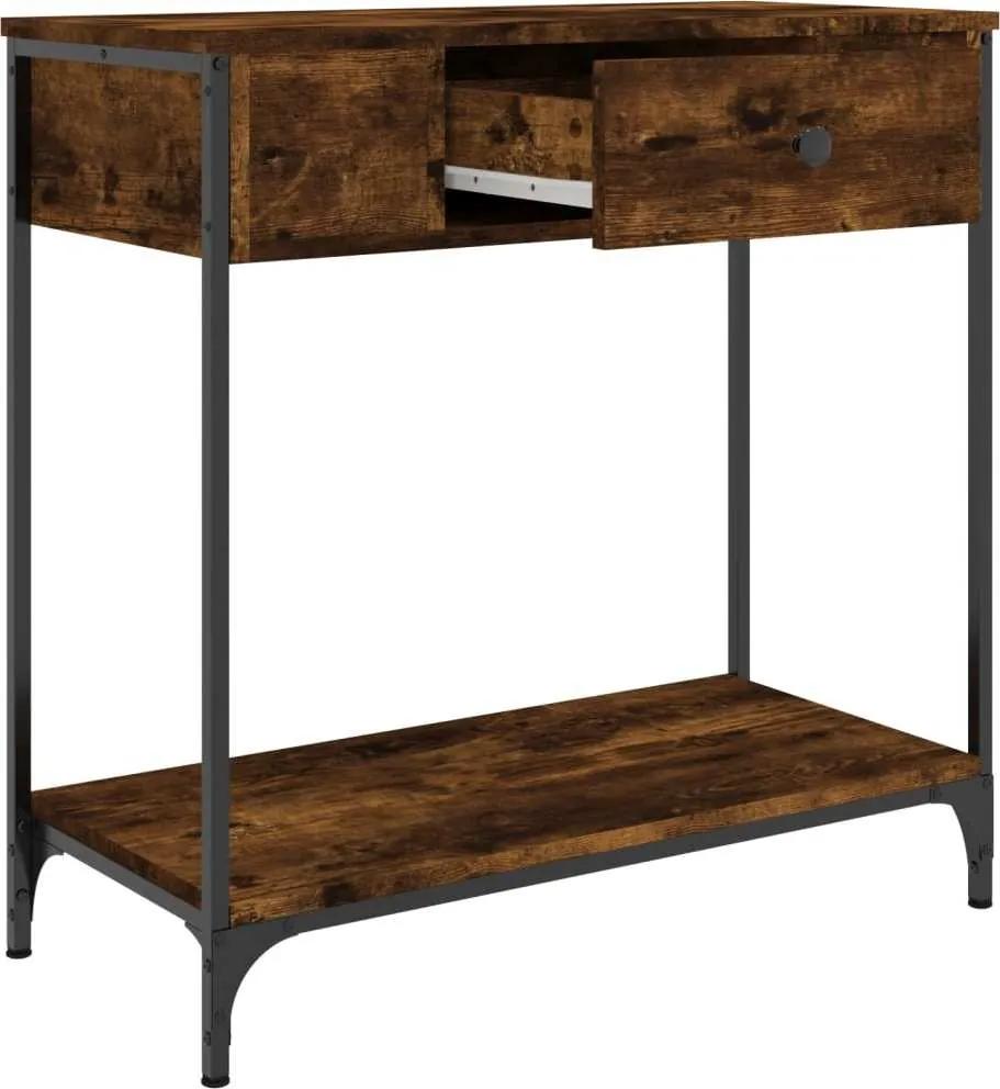 vidaXL Konzolový stolek 75 x 34,5 x 75 cm kompozitní dřevo [834165] Barva: hnědý dub