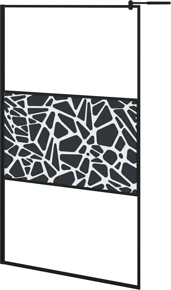 Zástěna do průchozí sprchy 115x195cm ESG / kamenný design černá 151883