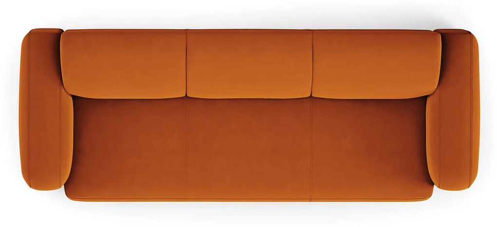 Třímístná pohovka gerett 235 cm samet oranžová MUZZA