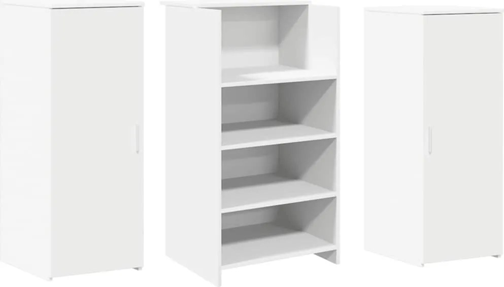Recepční stůl bílý 135x50x103,5 cm kompozitní dřevo 3324187