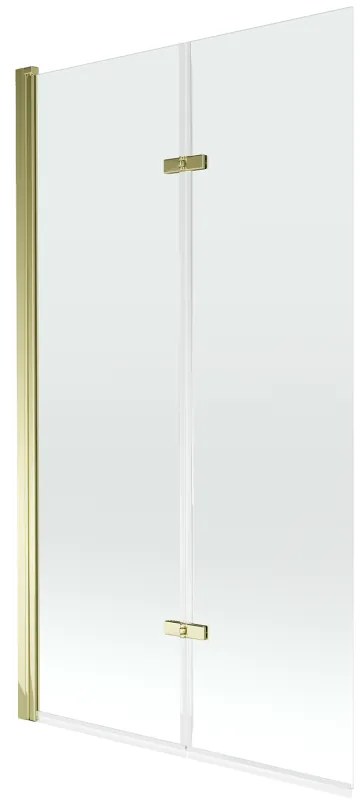 Mexen Castor, vanová zástěna 2-křídlová 100 x 150 cm, otočné křídlo, 6 mm čiré sklo, zlatý profil, 892-100-002-50-00