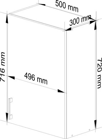 Horní kuchyňská skříňka LIMA W50/720/ bílá / dub sonoma