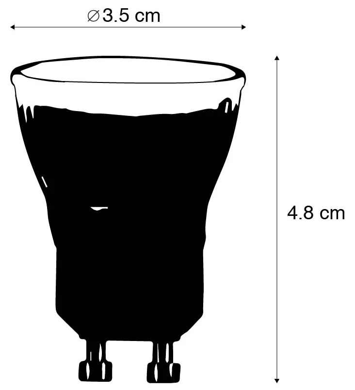 Sada 5 LED žárovek GU10 35mm 3,5W 180 lm 2700K