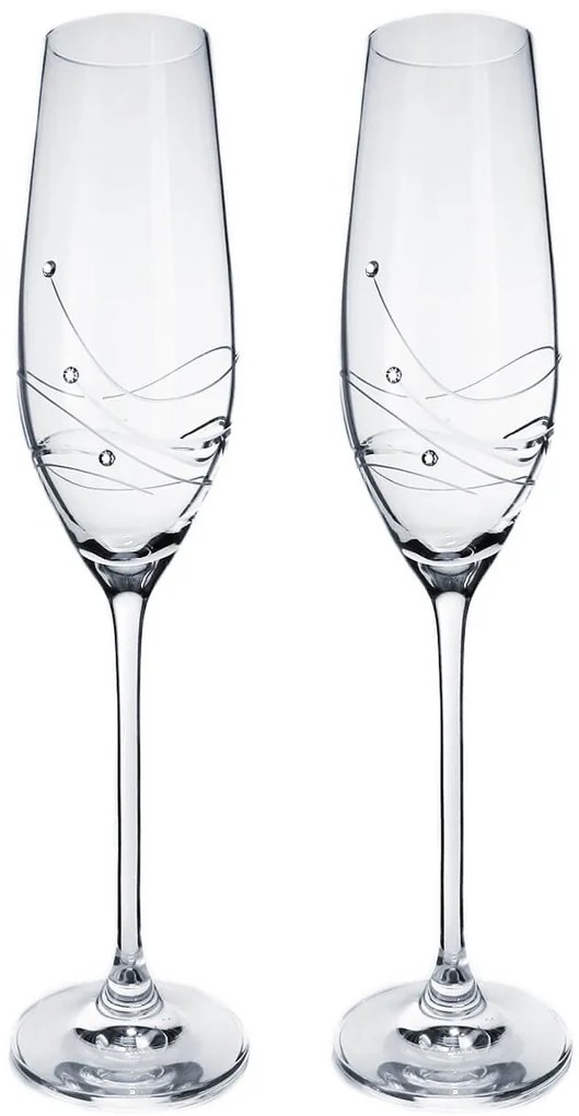 A-KRISTAL Classic - skleničky na sekt se Swarovski® Elements | sada 2 sklenic