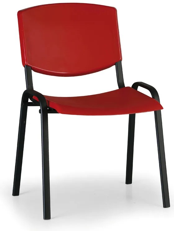 Konferenční židle Design - černé nohy, červená